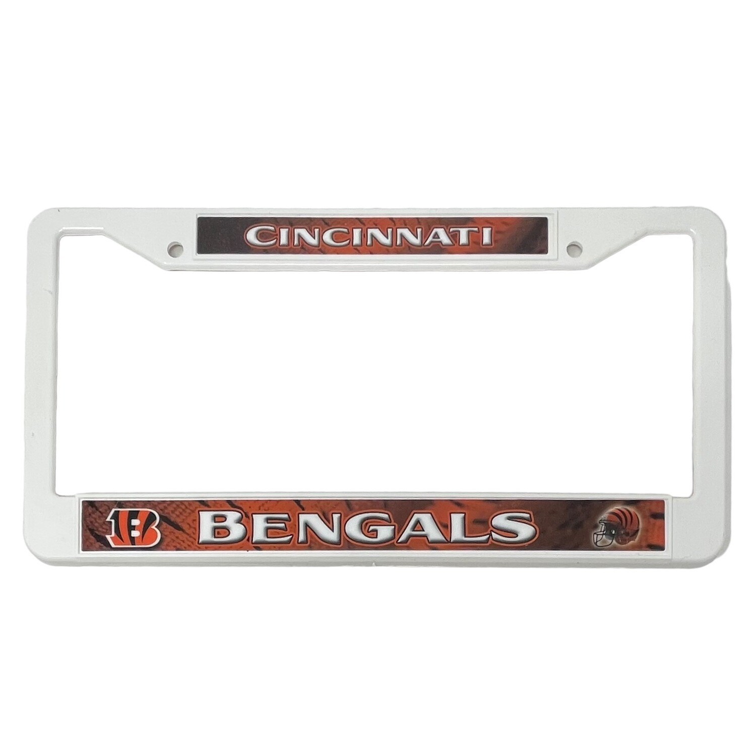 Cincinnati Bengals White Plastic License Plate Frame