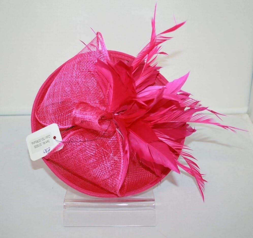 Fascinator Bright Pink Fushia Glitzibitz Ireland