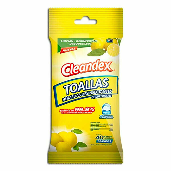 Cleandex 40 Toallas Humedas Desinfectantes 6 Piezas