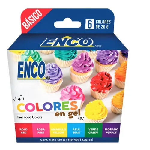 ENCO PT-920005 Kit 6 Colores Basico En Gel Enco 20 G