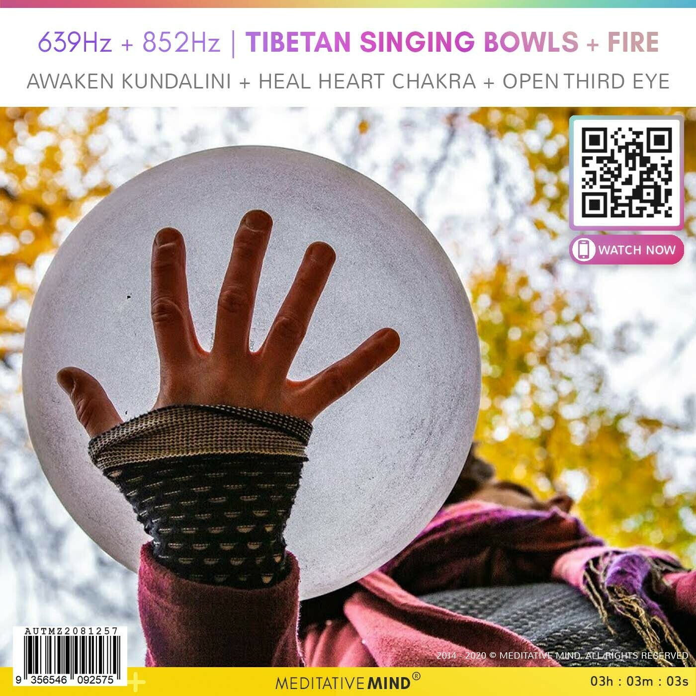 639Hz + 852Hz | Tibetan Singing Bowls + Fire - Awaken Kundalini + Heal Heart Chakra + Open Third ...