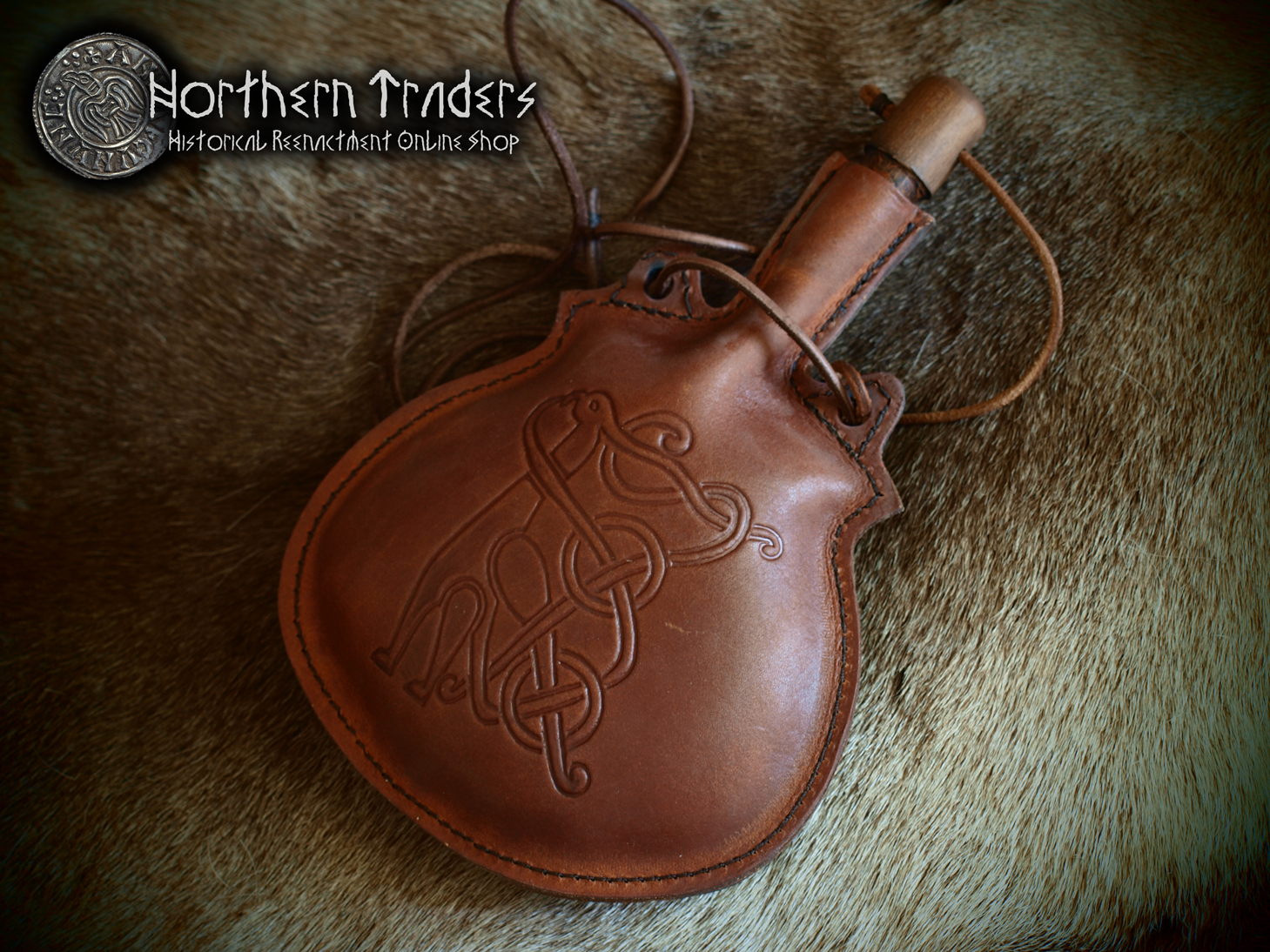 Medieval Leather Canteen - 1 liter