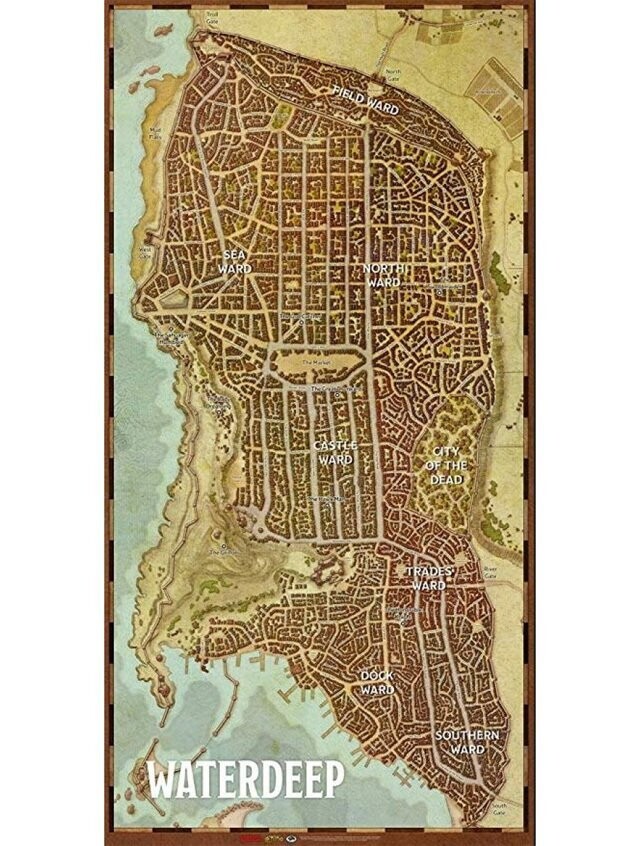 Dungeons & Dragons Waterdeep City Map