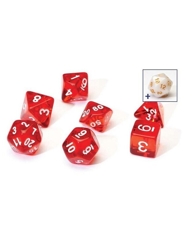 Translucent Red Polyhedral Dice Set