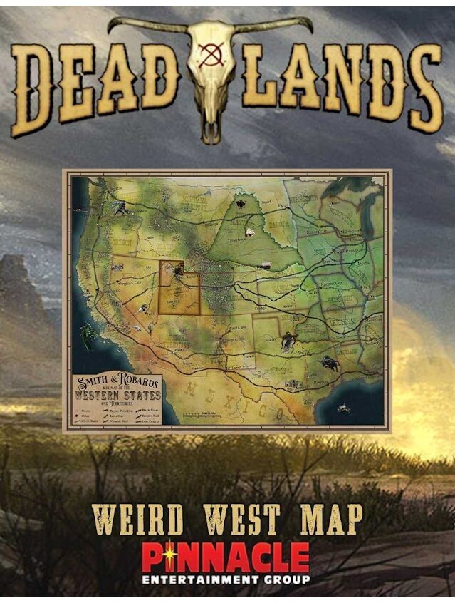 Savage Worlds Deadlands The Weird West Map Of The Weird West