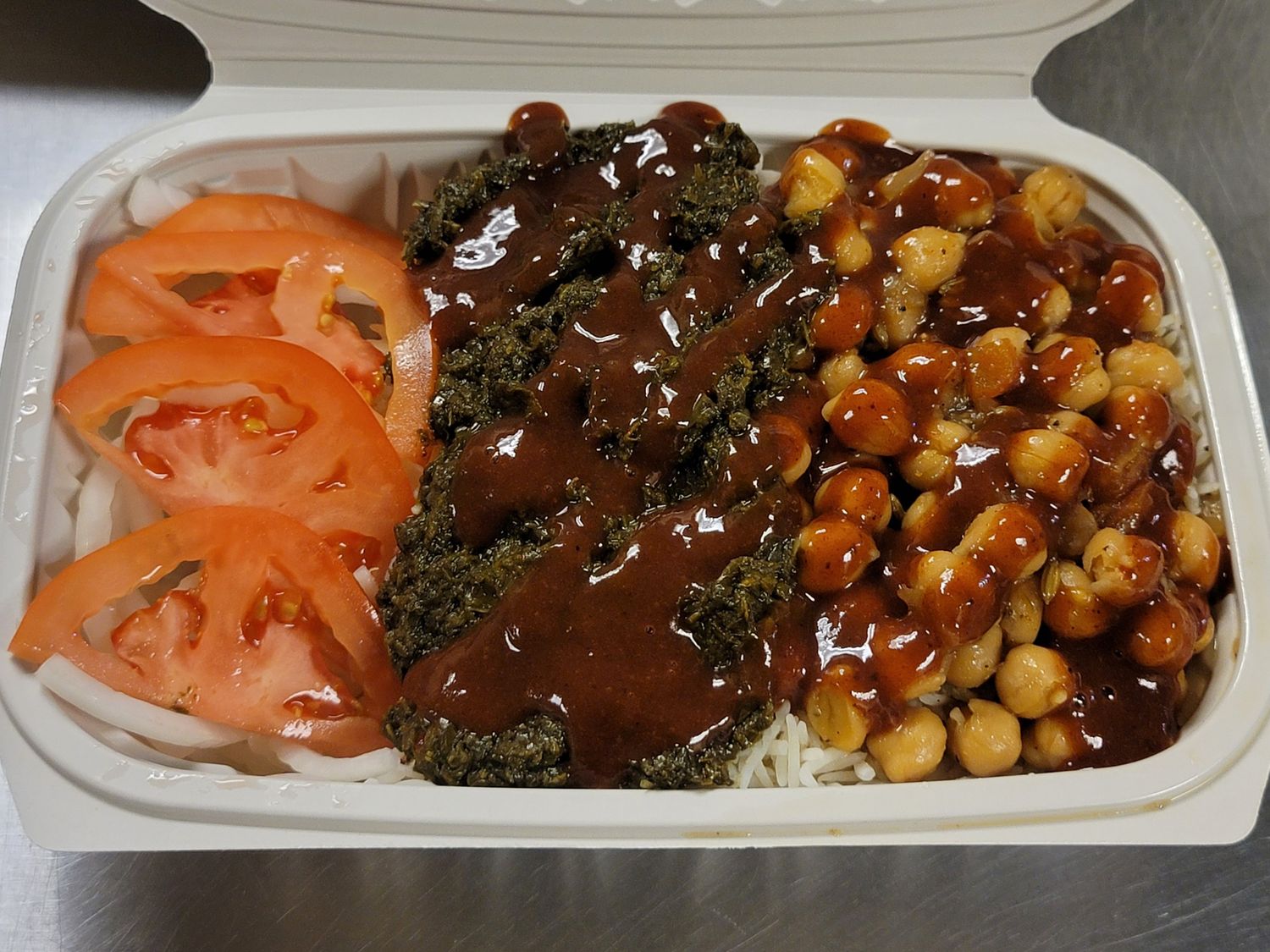 Vegan combo over Rice