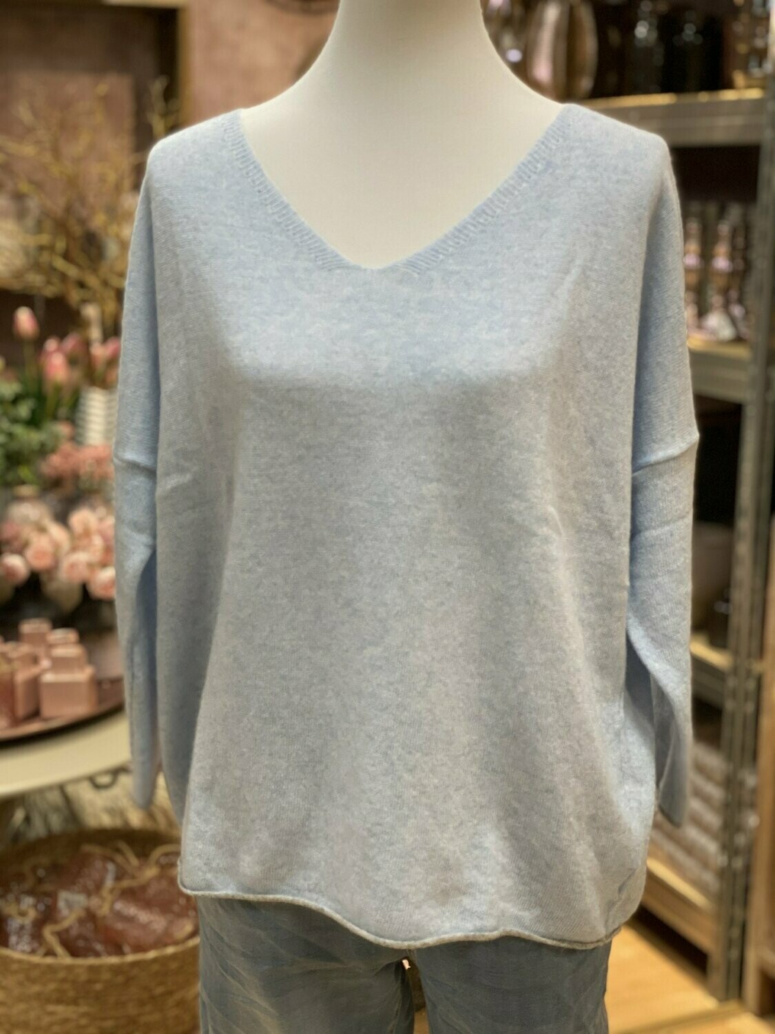 Feinstrick Pulli in hellblau