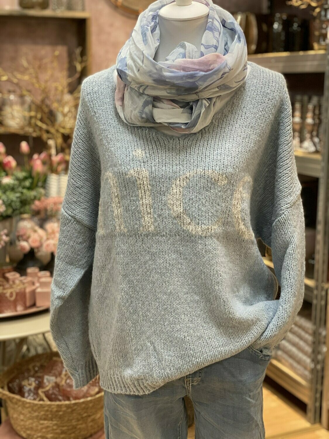 Feinstrick Pulli in hellblau - Nice