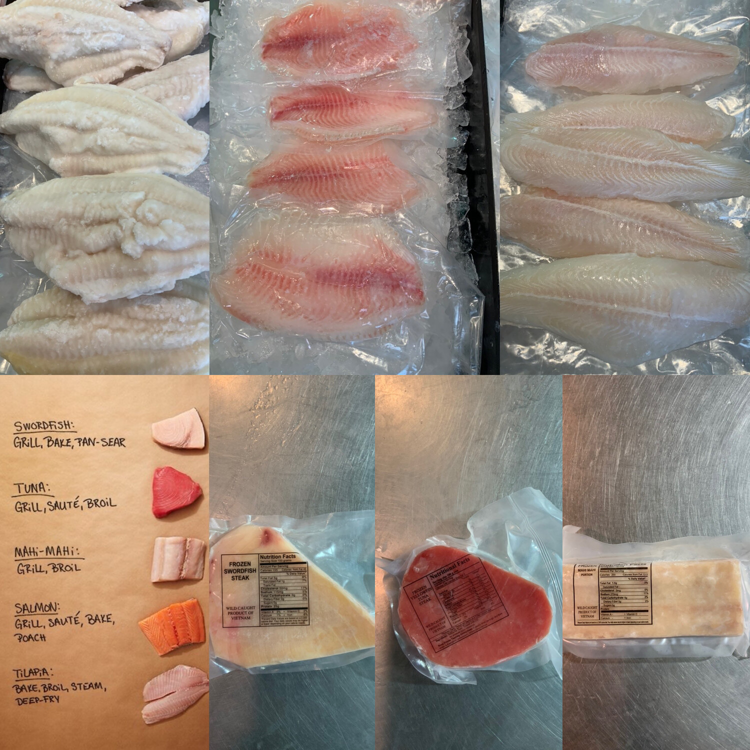 FISH PORTIONS FILLETS FROZEN