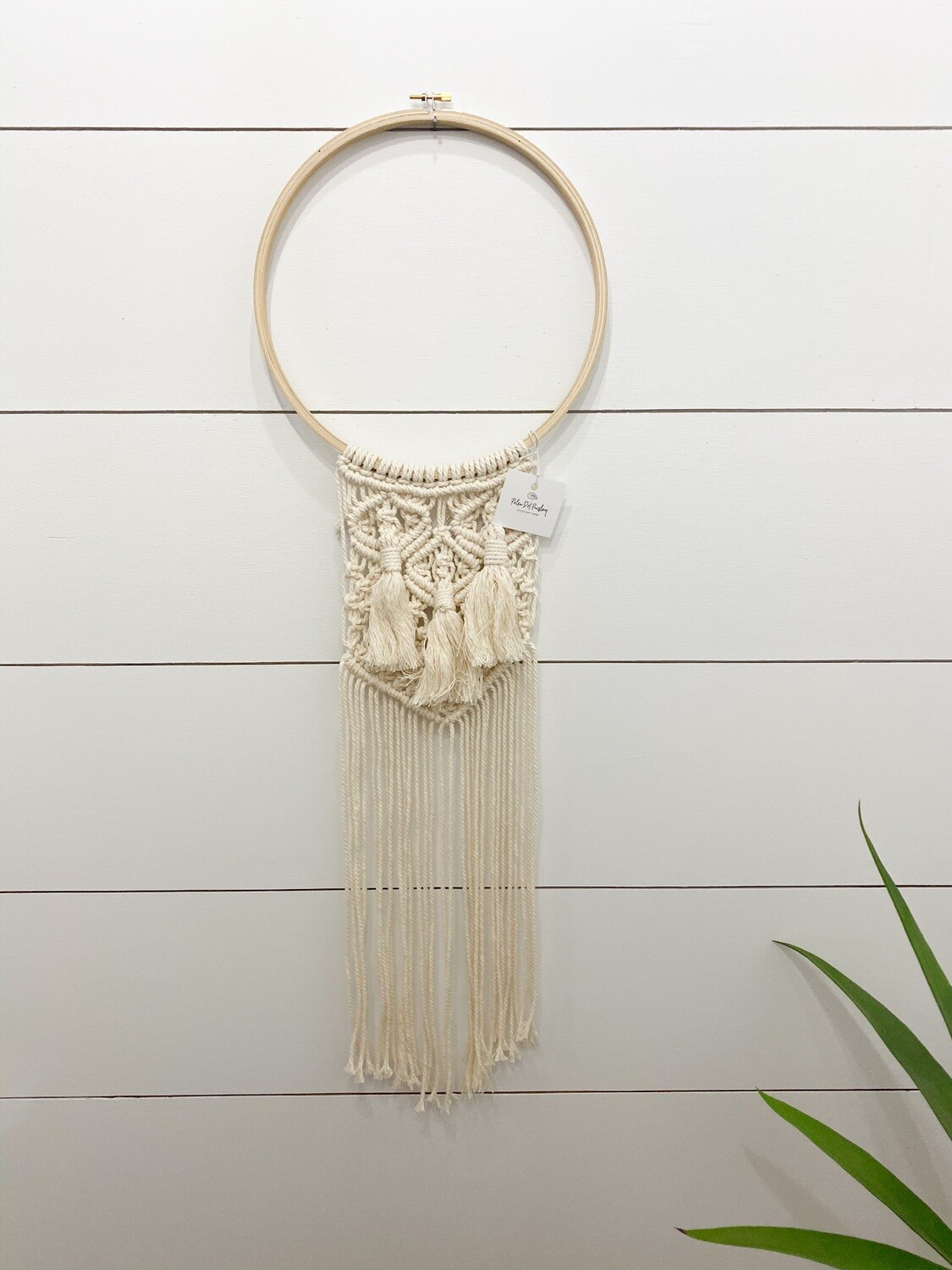 10" Wood Hoop Macrame Hanging