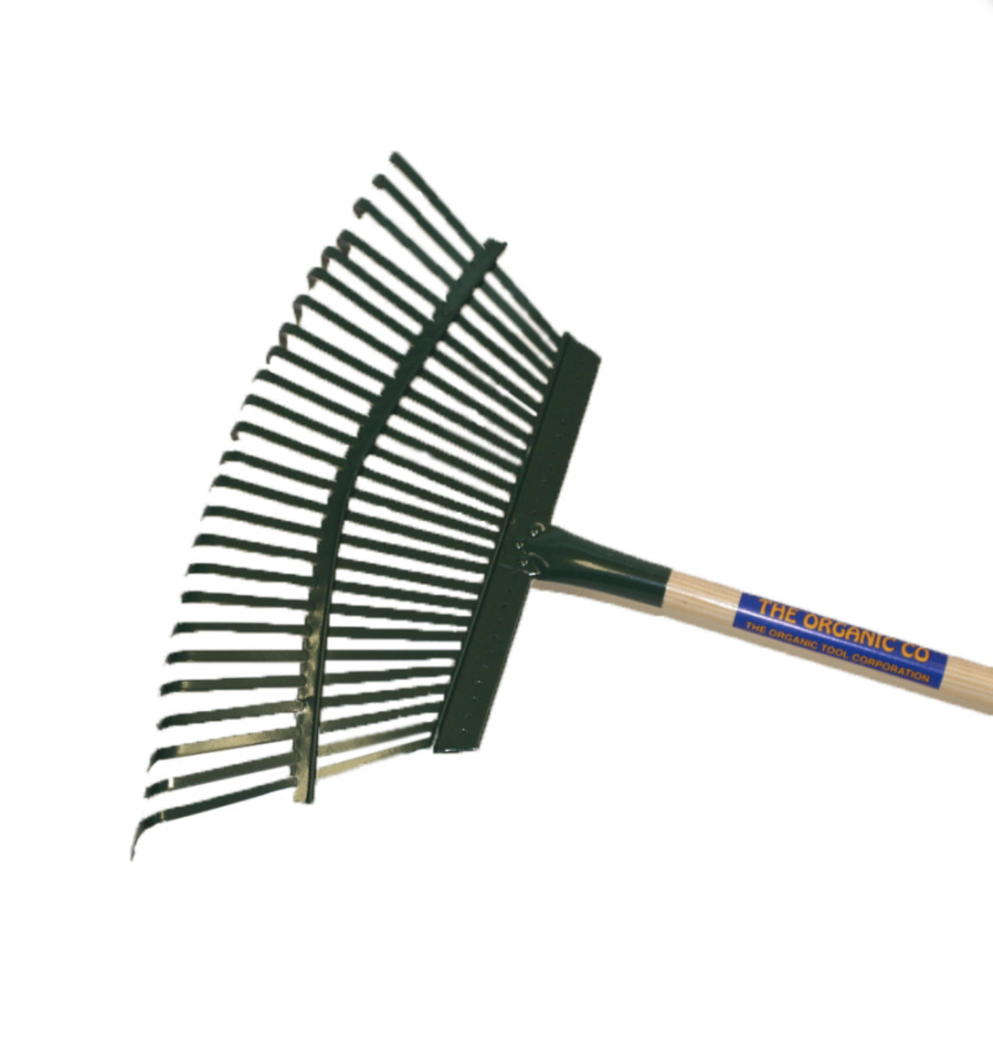 Central Flexrake Spring Action Leaf Rake 48″ Wood Handle, 22″ Metal ...