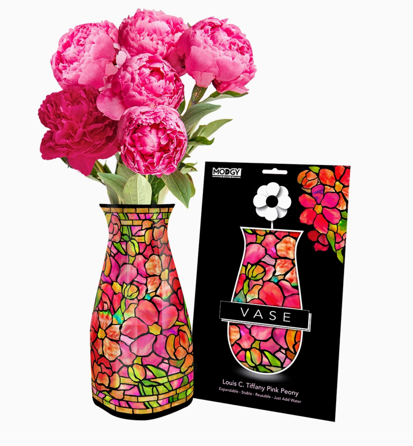 Modgy Expandable Vase – Louis C. Tiffany Pink Peony – Store – The Plant ...