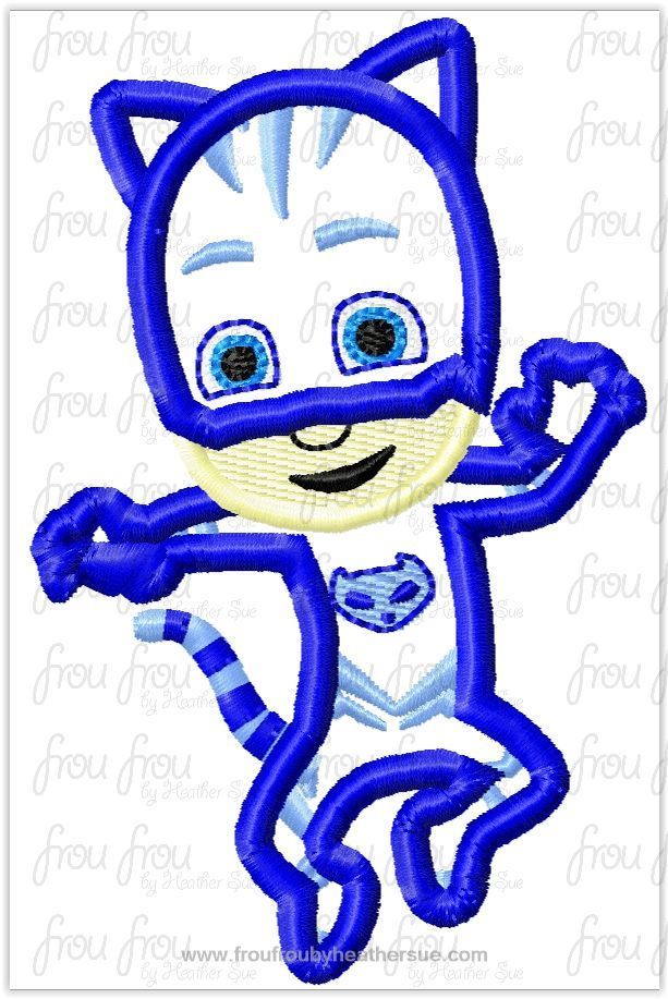 Pajama Masks SEVEN Design SET Machine Applique Embroidery Design ...