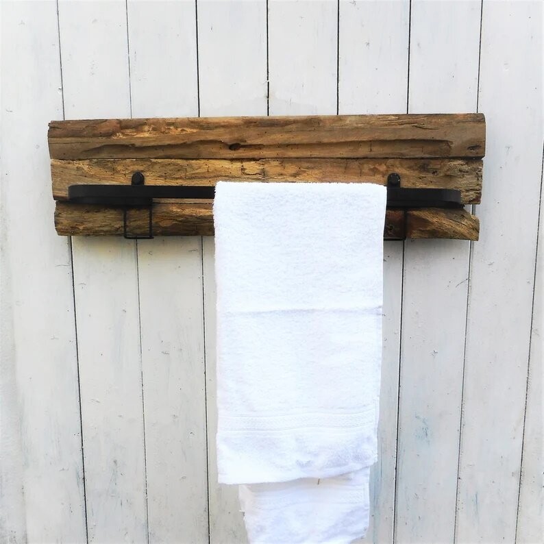 Wunderschne Handtuchhalter Holz Rustikal Bild