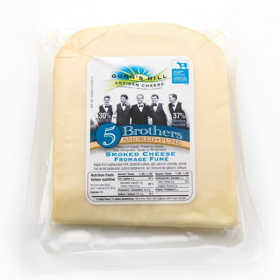 Gunn's Hill Artisan 5 Brothers Smoked Swiss/Gouda Cheese - LOCAL