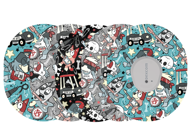 Glucomart Dexcom G7 Adhesive Patches (5-Pack) Rock 'n Pup