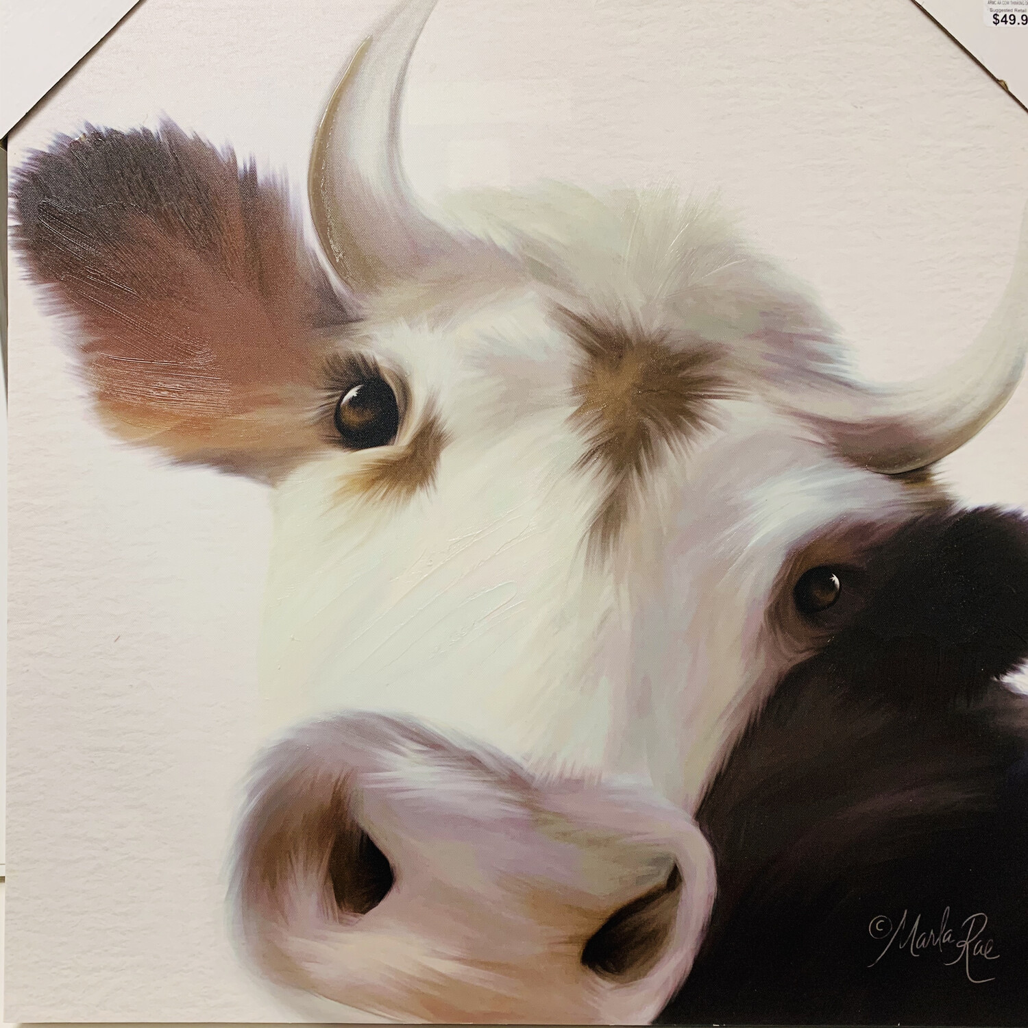 Cow Thinking Deeply Canvas Art