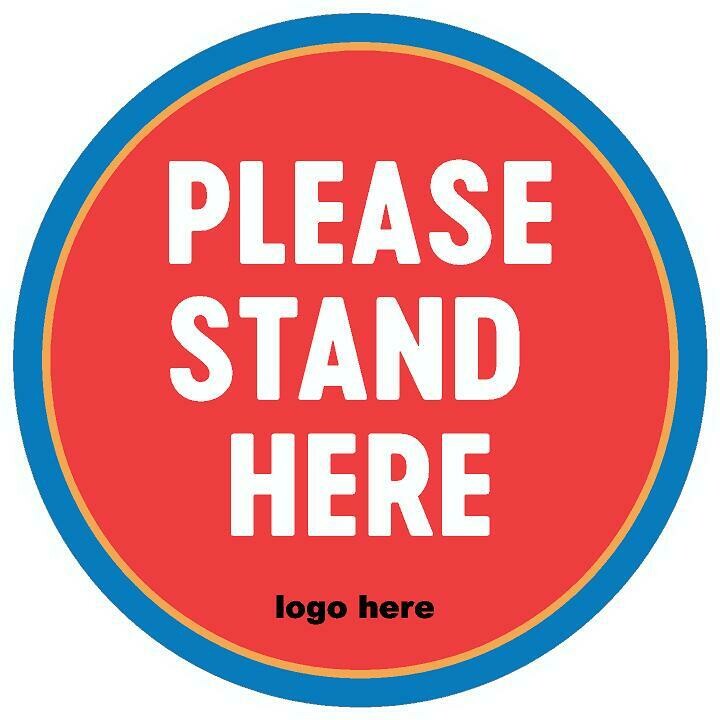 Floor Decals - Please Stand Here - Personalized - SMALL