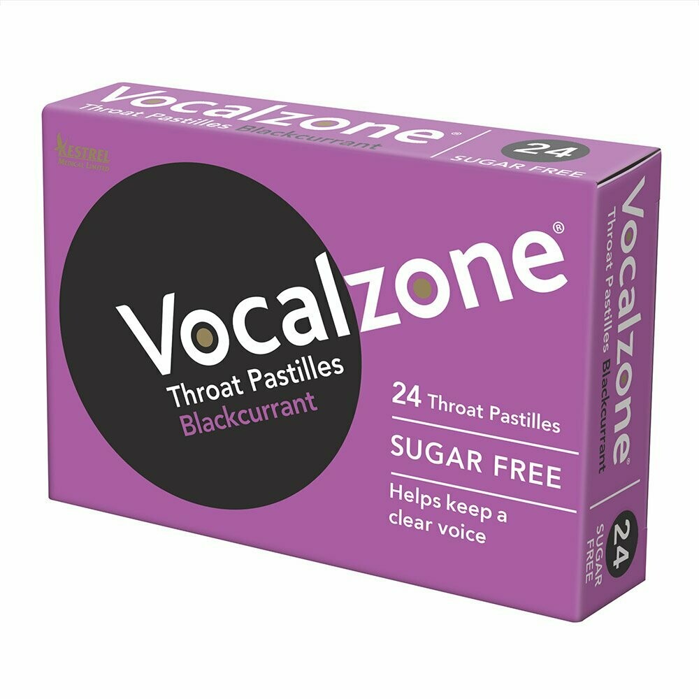 Vocalzone Throat Lozenges - Blackcurrent Single pack (24 lozenges)