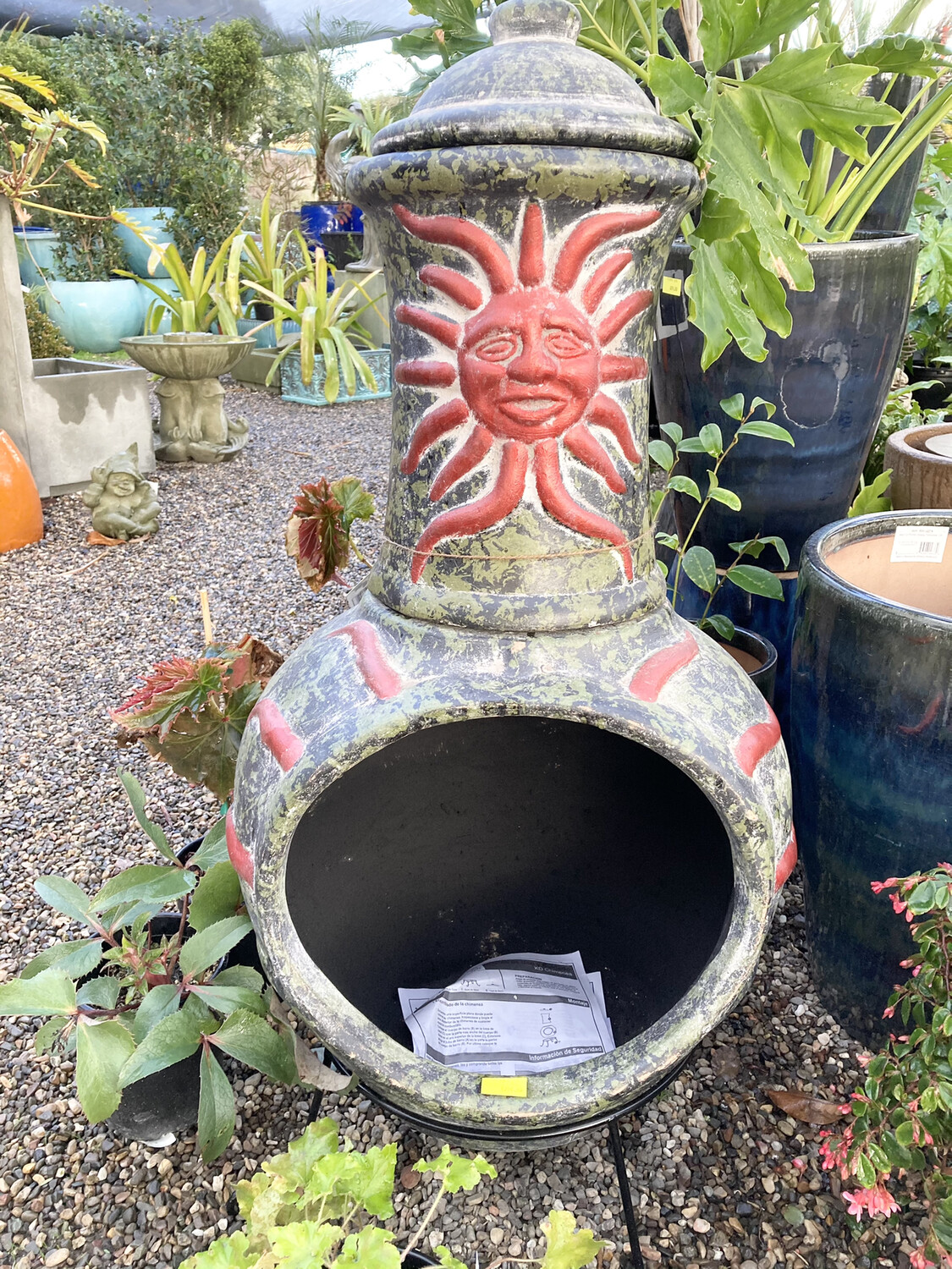 Chimenea with Sun Face - Store - Terra Sol Garden Center