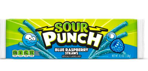 Sour Punch Straws - Blue Raspberry 4.5oz - Sweet Street Candy and Gift ...
