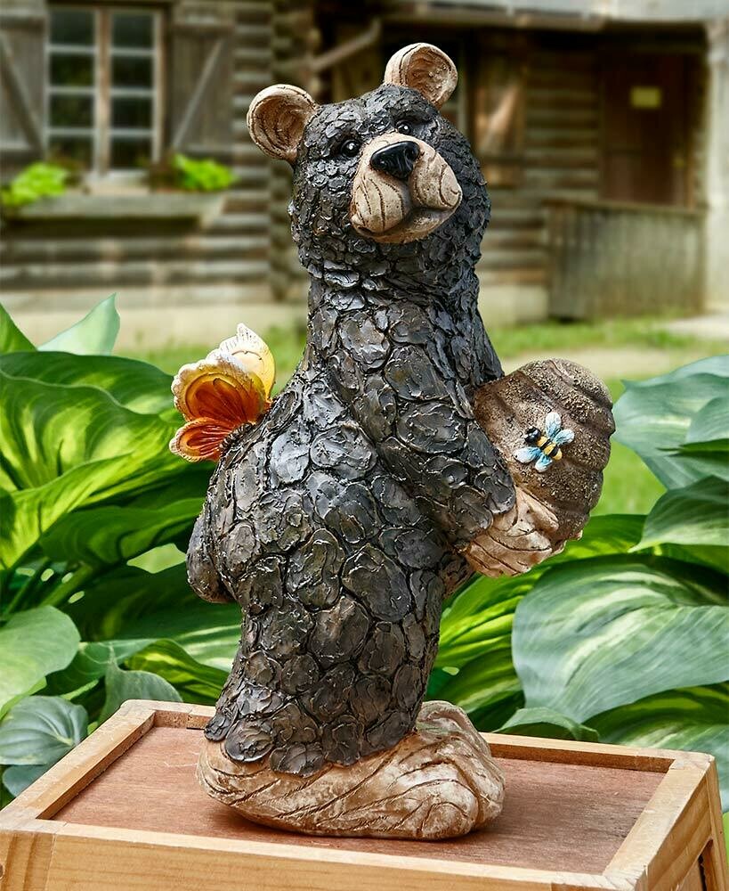 Resin Bear W/Butterfly Statue | The Bee Store