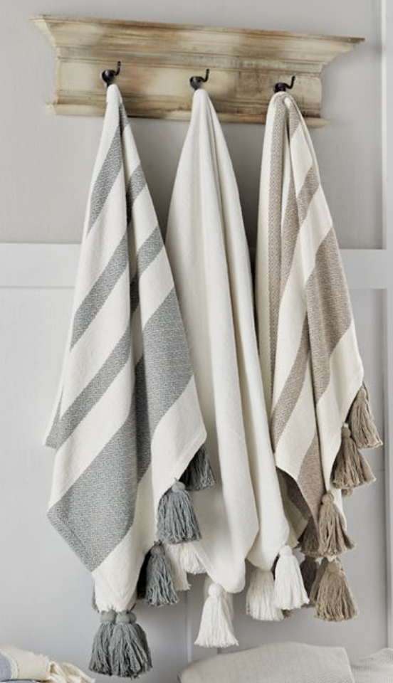 White Tassel Throw Blanket