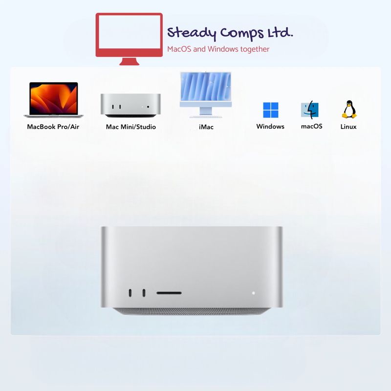 Apple Mac Studio M4 Max/16+40‑core/128GB RAM/2TB SSD/ Hub/Windows ...