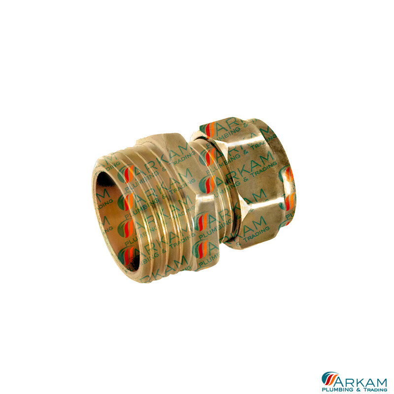 Brass Compression Male Coupler 22mm