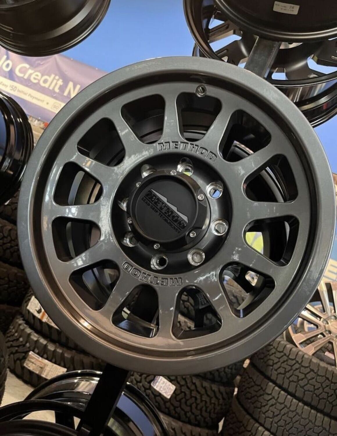 4-Method Race MR703 17x8.5 8X6.5 8X165.1 ET-0 Gloss Titanium Wheels (on ...