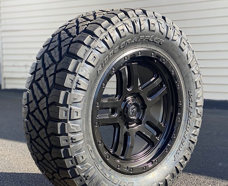 Wheel & Tire Fuel 20x9 6X139.7 Matte Black Wheels & 37x12.50R20 Nitto ...