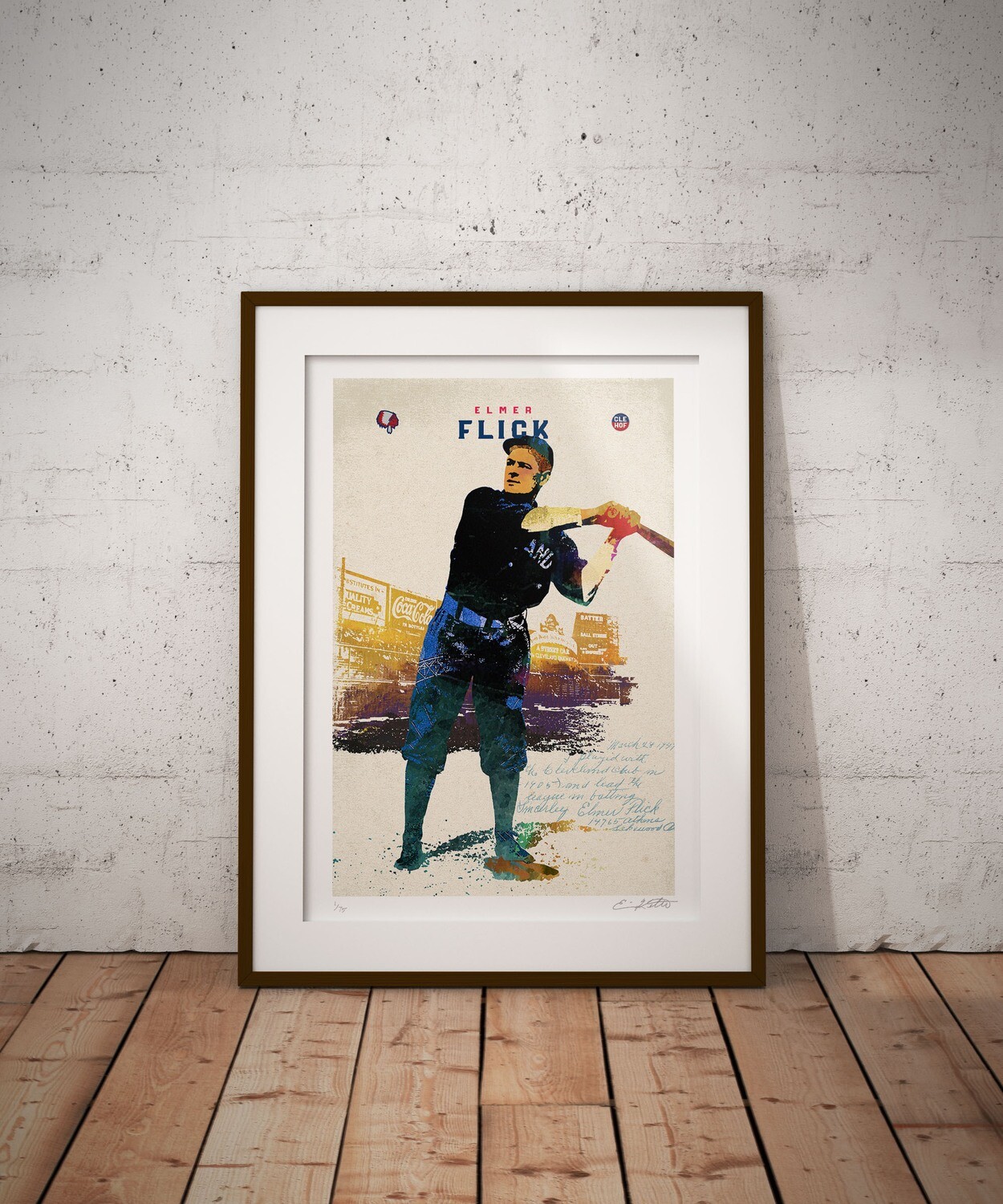 Elmer Flick Cleveland Baseball Art Print