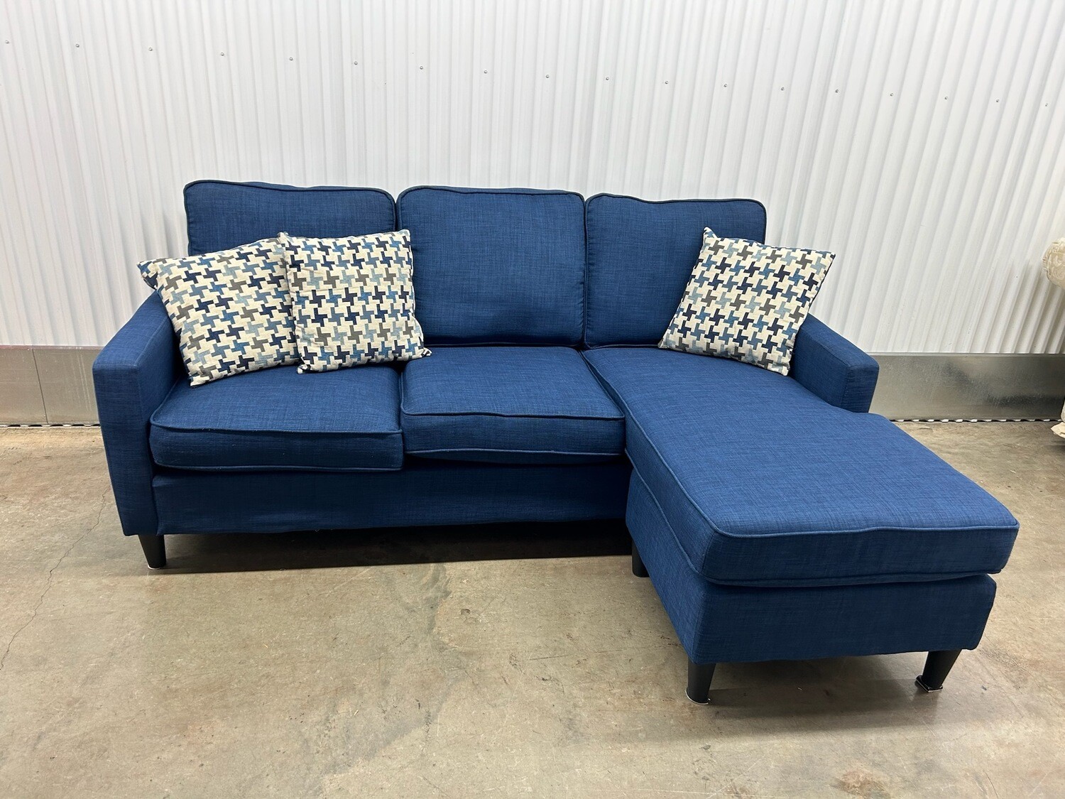 Bright Blue Sofa with Reversible Chaise #2126 ** 1 mo. to sell, full price