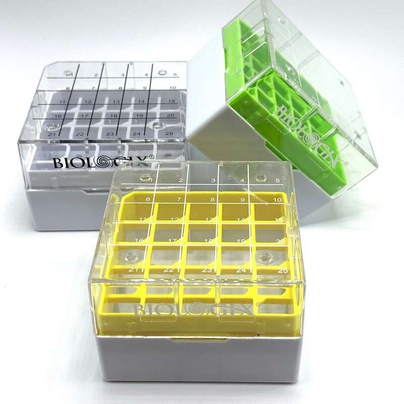 25-Well PC Cryogenic Boxes | Lab Polycarbonate Freezer Boxes