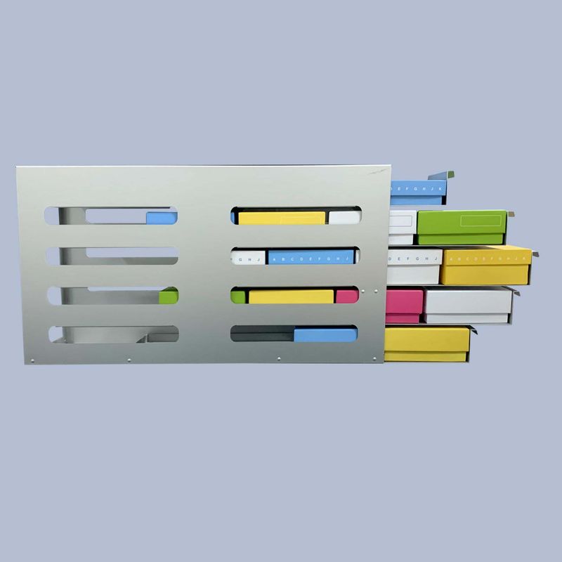 Sliding Drawer Freezer Storage Racks | Stainless Steel | Colored Labels