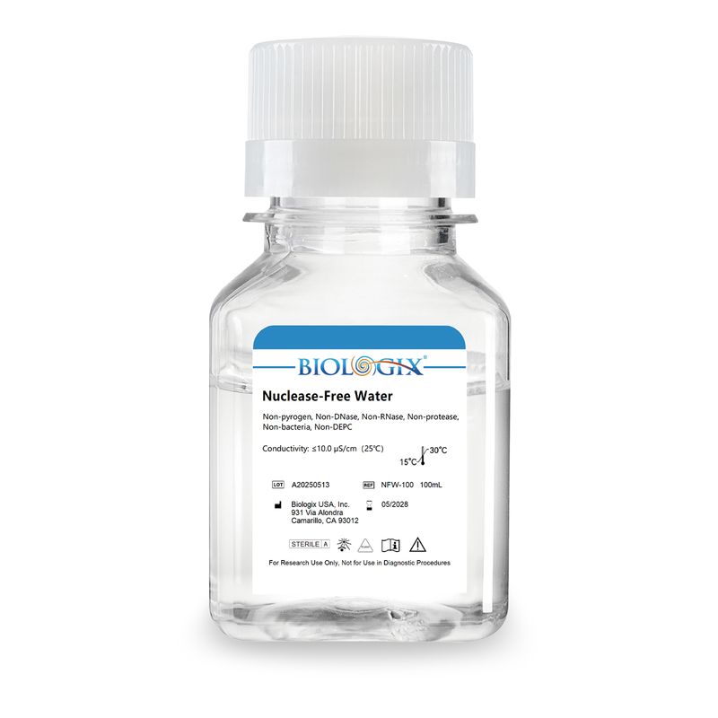 Biologix® Nuclease-Free Water, 100mL/ Bottle, 20 Bottles/Case