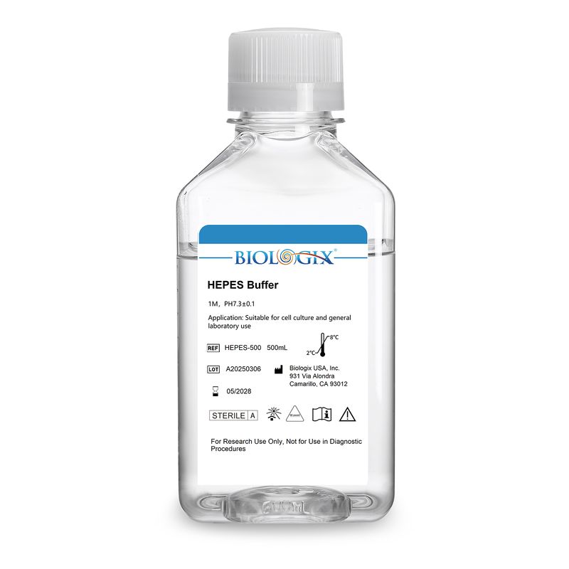 Biologix® HEPES Buffer, pH7.3, Sterile, 500mL/ Bottle, 10 Bottles/Case