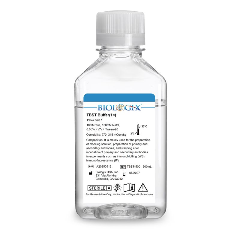 Biologix® TBST Buffer (1×), PH7.4, 500mL/Bottle, 10 Bottles/Case
