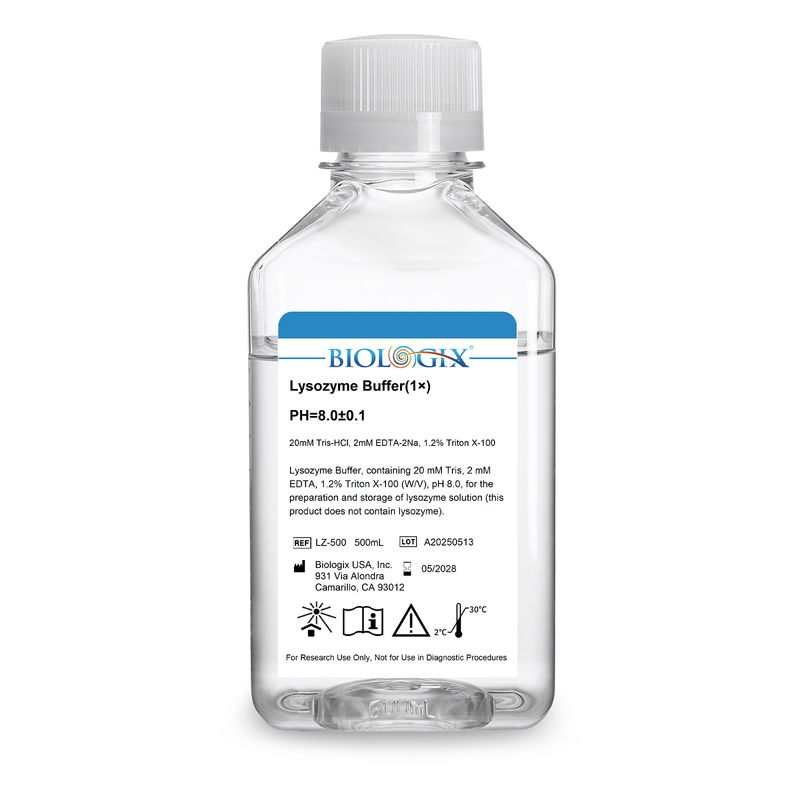 Biologix® Lysozyme Buffer (1×), pH8.0, 500mL/Bottle, 10 Bottles/Case