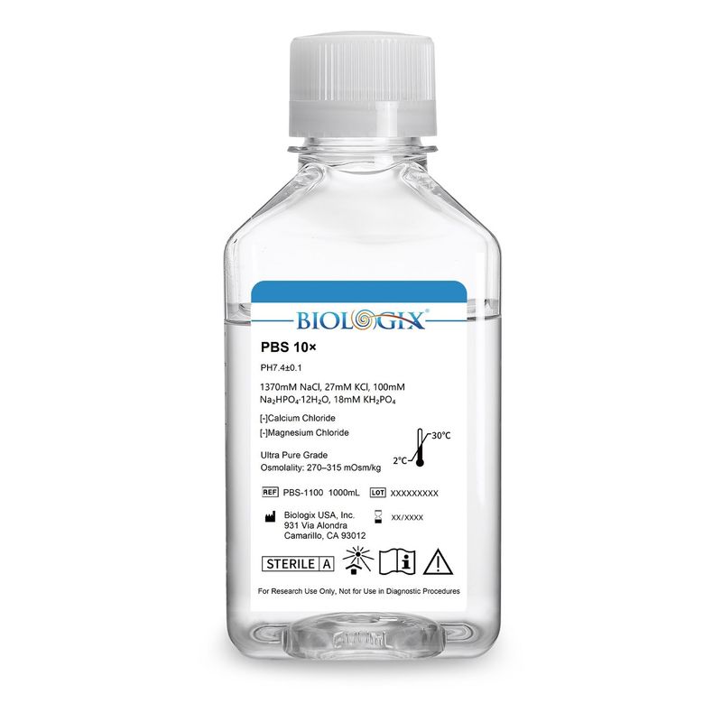Biologix® PBS Buffer (10×), pH7.4, Sterile, 1000mL/ Bottle, 6 Bottles/Case