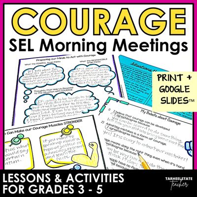 Courage Worksheets Character Education Courage Activities SEL Morning