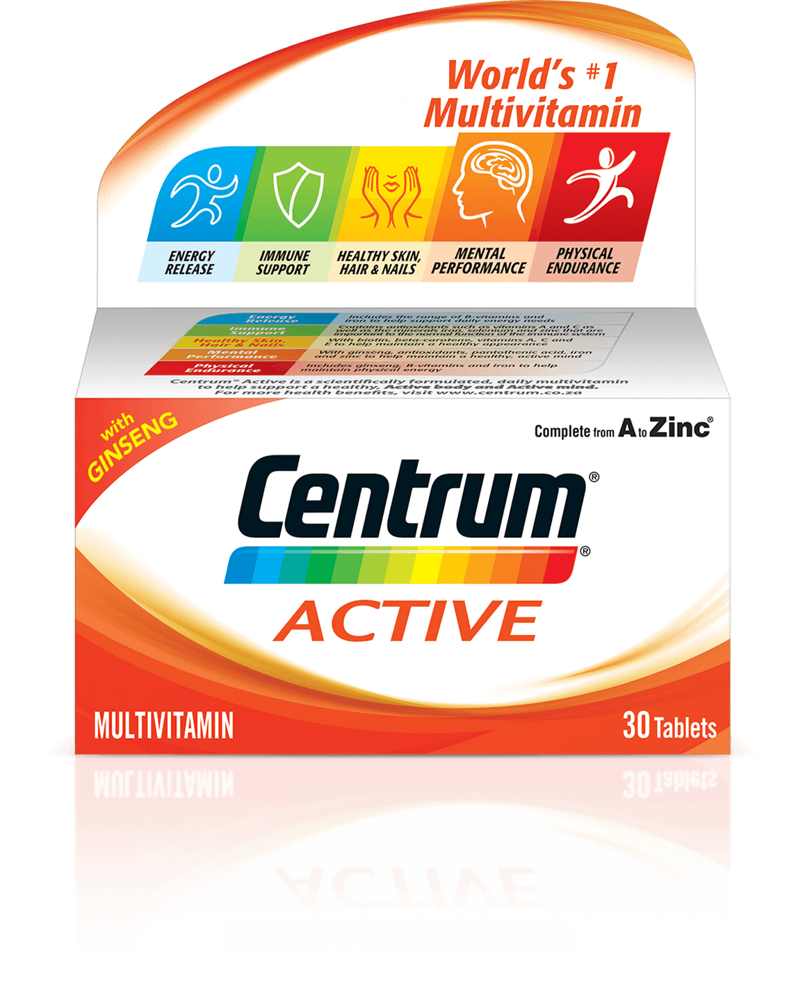 Centrum A-Z Active with Ginseng tablets 30's