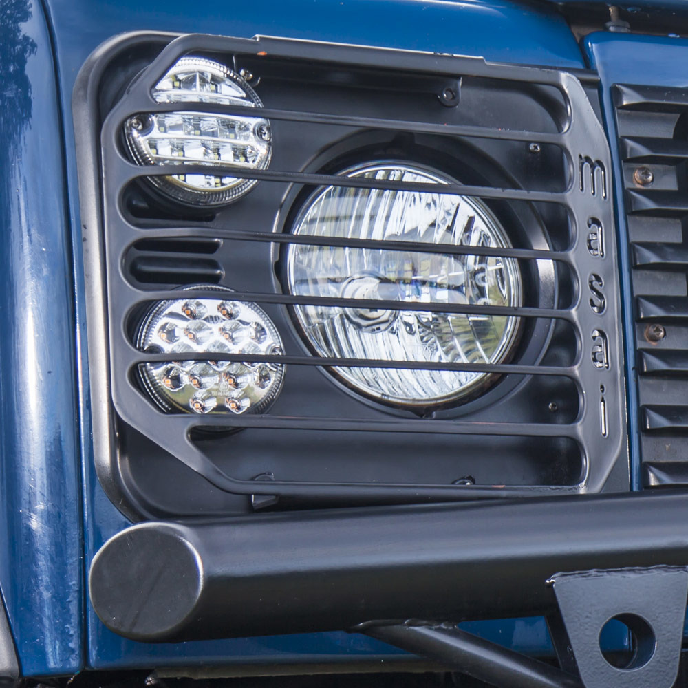 Front Lamp Guards – Masai Style for Land Rover Defender – PAIR – Lamp ...