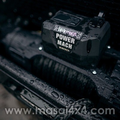 Power Mach 12,000lb 12v Two Speed Winch with 10mm x 27m Synthetic Rope ...