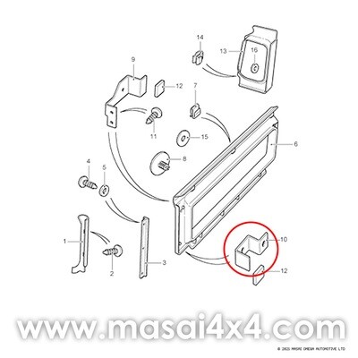 Internal Window Trim Lower Retaining Clip Pair for Defender 110 4-Door ...