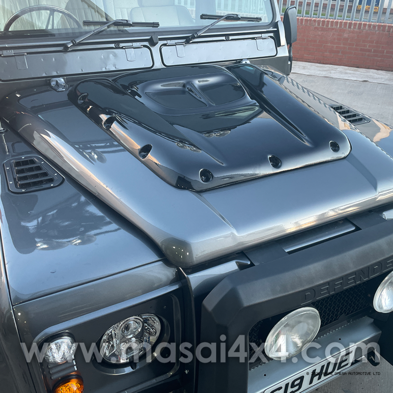 Masai “Warrior” Bonnet Scoop for Land Rover Defender – GRP Fibreglass ...
