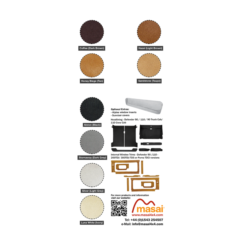 Free Swatches for Masai Headlining, Sun Visor Covers, Alpine Window ...