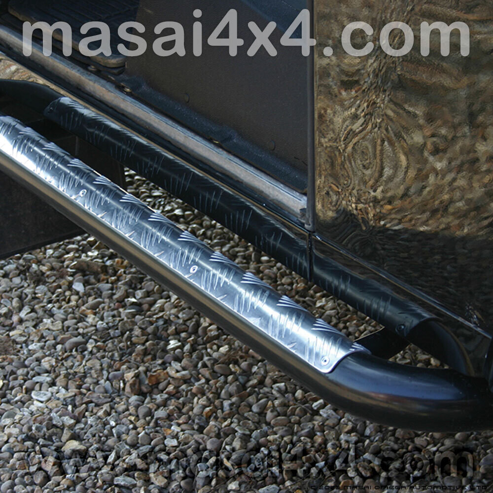 Tubular Side Steps (Tomb Raider Style) – Black Chequer Plate – Defender ...