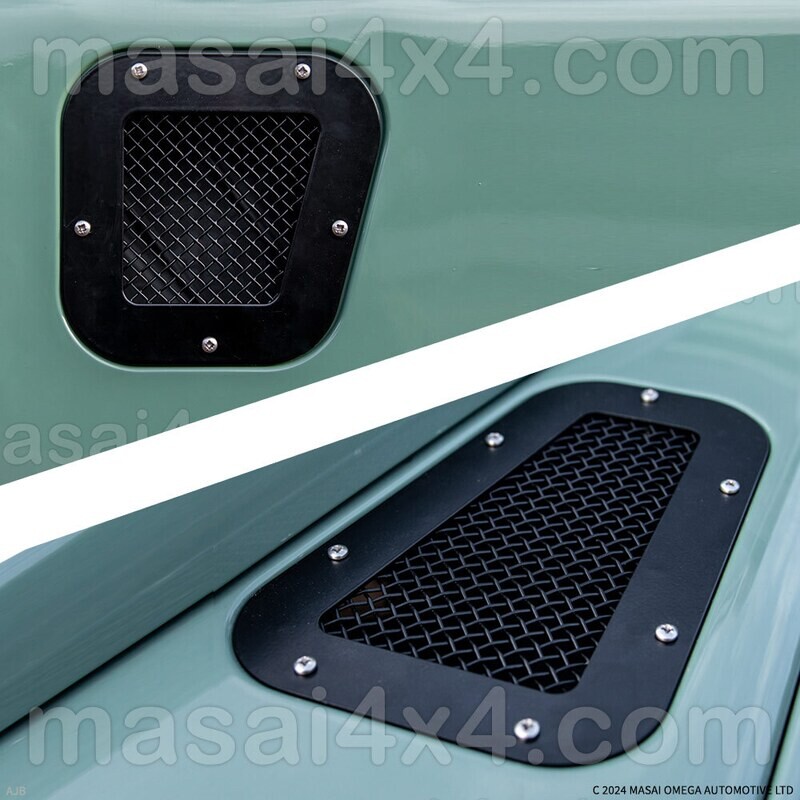 Masai 3-Piece Intake Wire Mesh Grille and Bonnet Vent Set – Defender 90 ...