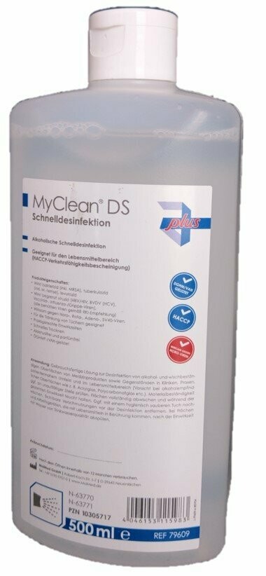 MyClean® DS Schnelldesinfektion 500ml (Grundpreis: 13,55€ / Liter)